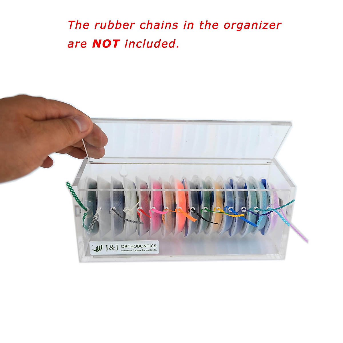 J&J Ortho Orthodontic Elastic Power Chain Dispenser Reel Box with Lid