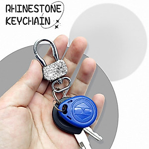 eing Car Key Case Leather Auto Smart Keychain Holder Metal Hook and Keyring Zipper Bag for Remote Key Fob, Bling Key Ring with Pouch Bag,Handbag Charms Purse Keychain for Women - (5Pack,Silver)