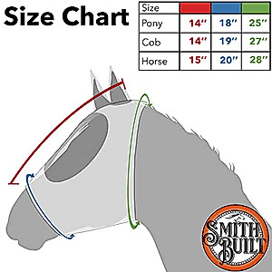 SmithBuilt Horse Fly Mask (Purple, Cob) - Mesh Eyes and Ears, Breathable Fabric, UV Protection