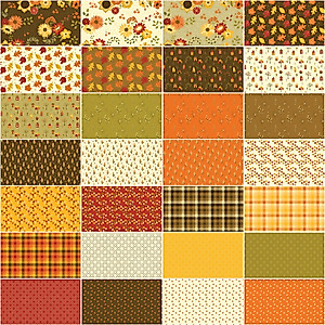 Sandy Gervais Fall's in Town Rolie Polie 40 2.5-inch Strips Jelly Roll Riley Blake RP-13510-40