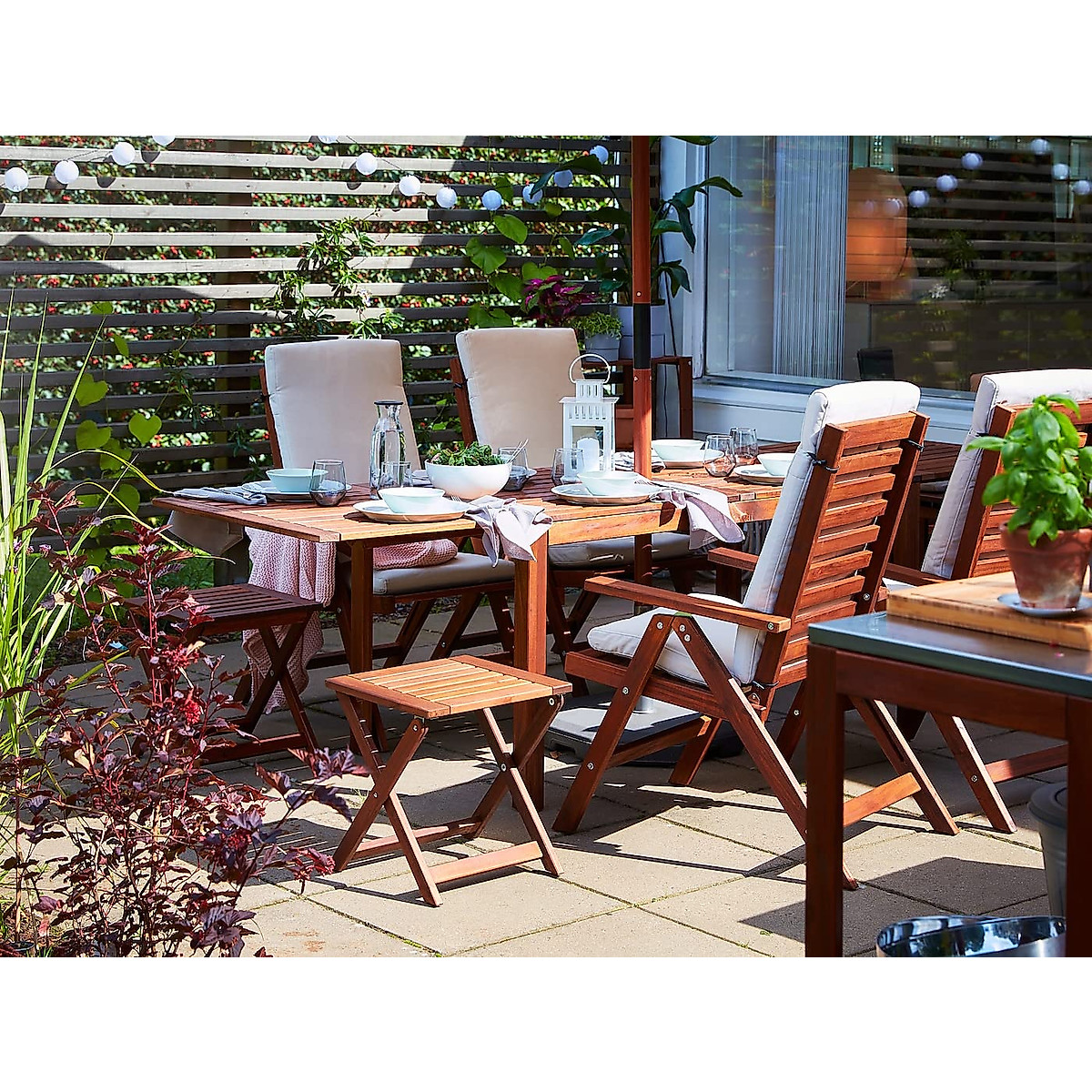 Ikea Applaro Reclining Chair Outdoor Brown Foldable 702.085.39