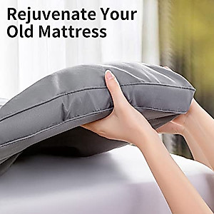 Cotby Mattress Topper King, Extra Thick Breathable Mattress Pad, Cooling Mattress Topper for Back Pain Relief, Mattress Protector Pillow Top Mattress Cover with 8"-21" Deep Pocket(Gray, King)