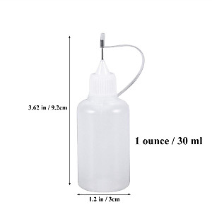 Onwon 10 Pieces Precision Needle Tip Glue Bottle Applicator 1 Ounce/ 30 ml Empty Applicator Glue Oiler Squeeze Bottle for Paper Quilling DIY Craft