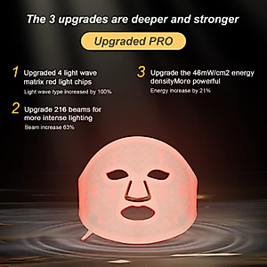 Led Face Mask Light Therapy, Red Light Treatment for Face, Light Therapy Mask, 7 Led Light Therapy Facial Skin Care Masks, Reduce Acne wrinkles, PDT - LLLT - Facial Steam Therapy Japanese Technology
