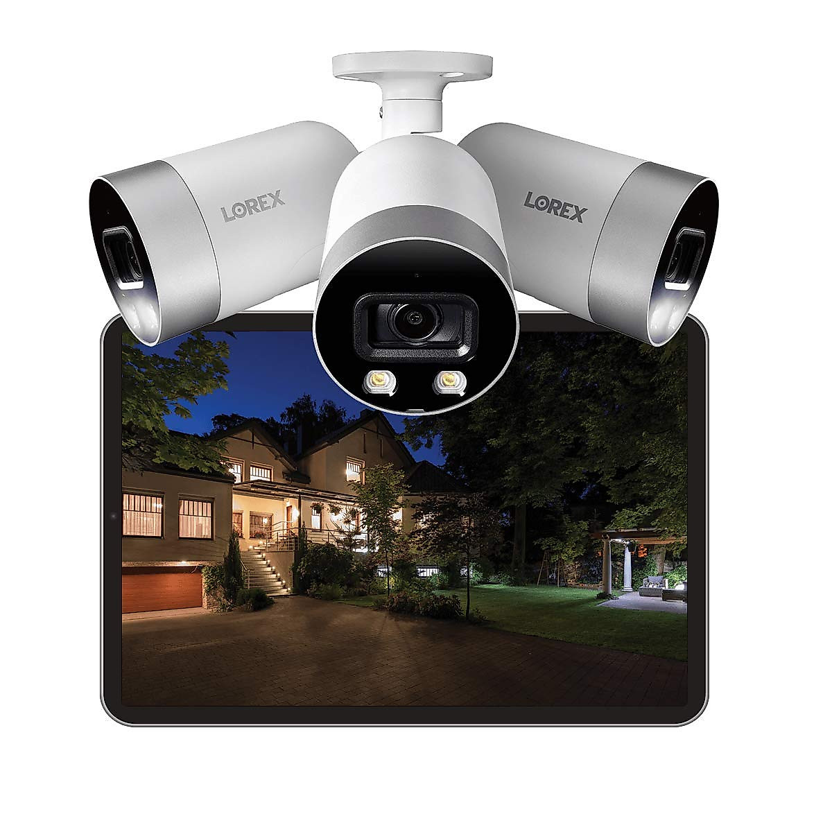 Lorex 4K Security Camera System, Fusion 8-Channel 2TB NVR System with 4 Wired Smart Deterrence 4K (8MP) IP POE Cameras, 150FT Night Vision