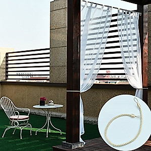 NICETOWN White Sheer Outdoor Curtain for Patio Waterproof, Elegant Tab Top Waterproof Indoor Outdoor Curtain for Porch/Pergola (1 Panel, W54 x L84, White)