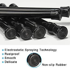 6Pcs Small Tension Rod, Goowin Tension Rod, No Drilling Rustproof Spring Adjustable Mini Tension Curtain Rod for Closet, Cupboard, Wardrobe, Bookshelf, Black (7-11 inch)