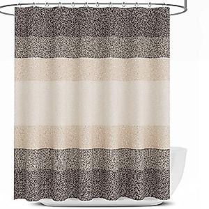OLANLY Waffle Shower Curtain 72x72 Inches, Heavyweight Fabric, Machine Washable, Waterproof, Hotel Luxury Spa, Simple Modern Brown Shower Curtains for Bathroom, Guest Bath, Stalls and Tubs