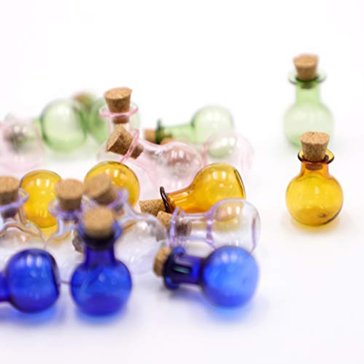 SHAOTONG 2ml Small Mini Glass Bottles Jars with Cork Stoppers.Wishing bottle drifting bottle wedding party DIY Etc. (O-20Pcs)