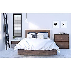 Nexera Alibi Full Size Platform Bed, Walnut