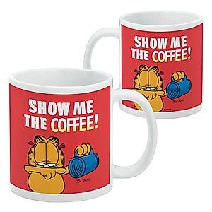 GRAPHICS & MORE Garfield Show me the Coffee! Ceramic Coffee Mug, Novelty Gift Mugs for Coffee, Tea and Hot Drinks, 11oz, White