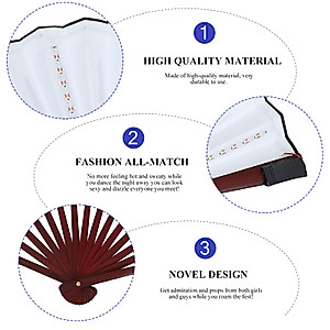 NUOBESTY Handheld Fan Handheld Fan Fans Fans Large Folding Hand Rave Fan Chinease Japanese Folding Hand Fan Festival Fan for EDM Club Music Festival Event Party Dance Hand Held Fan Hand Held Fan