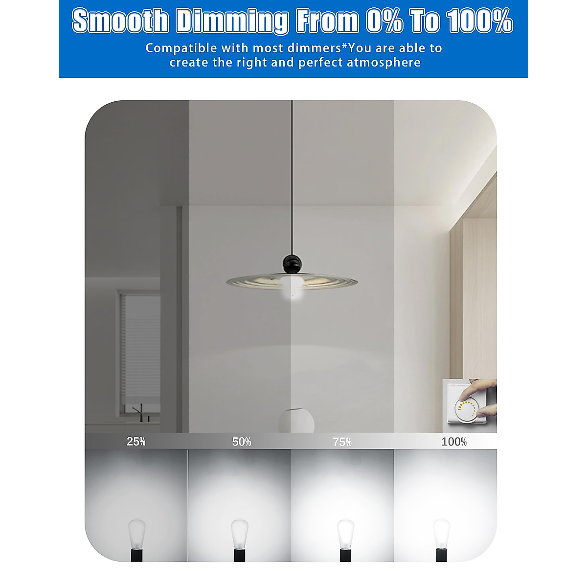 MASTERY MART 10 Pack Vintage LED Edison Bulbs, E26 Led Bulb 5.5W Equivalent to 60W, Dimmable, 4000K Cool White, High Brightness ST58 Antique LED Filament Bulbs, Clear Glass