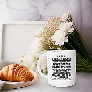 uinwk Boss Coffee Mug,Best Boss Gifts For Women Men,Boss Appreciation Gift,Boss Day Gifts,I Am A Proud Boss Coffee Mug 11oz