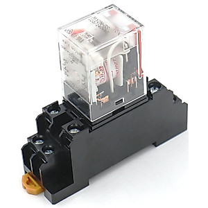 Baomain Power Relay MY2N-GS AC 220V-240V Coil LED Indicator 8 pin terminal with DIN Rail PYF8A Socket Base