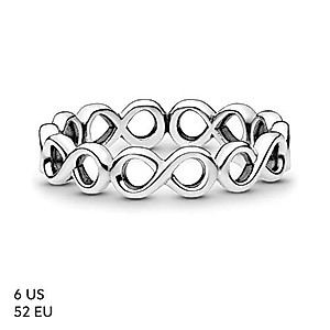 Pandora Simple Infinity Band Ring - Sterling Silver Ring for Women - Layering or Stackable Ring - Gift for Her - Sterling Silver - Size 6
