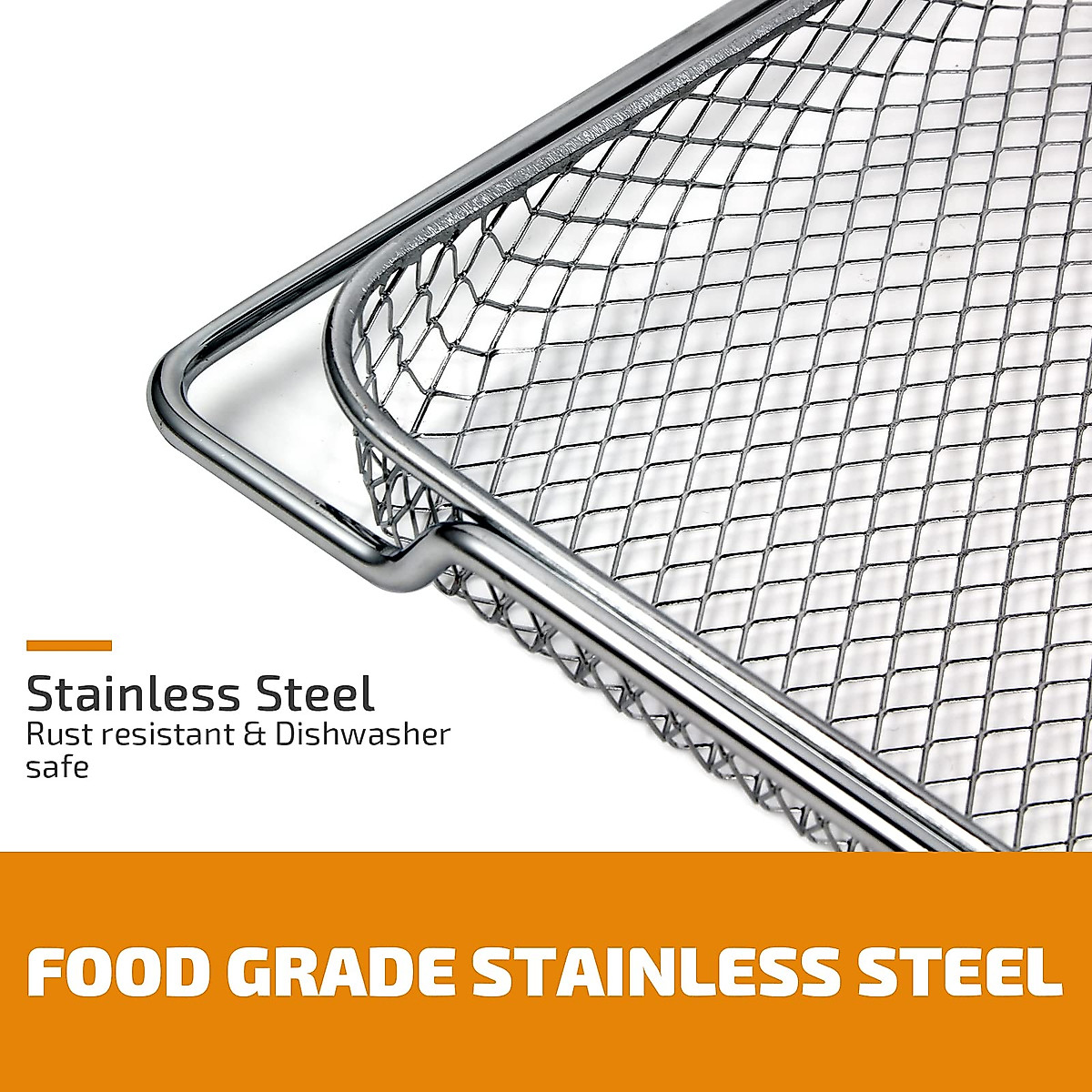 Replacement Air Fryer Basket for Ninja Foodi DT251 DT201 Air Fryer Oven, Stainless Steel Air Fryer Accessories for Ninja Foodi 10-in-1 Smart XL Air Fry Oven