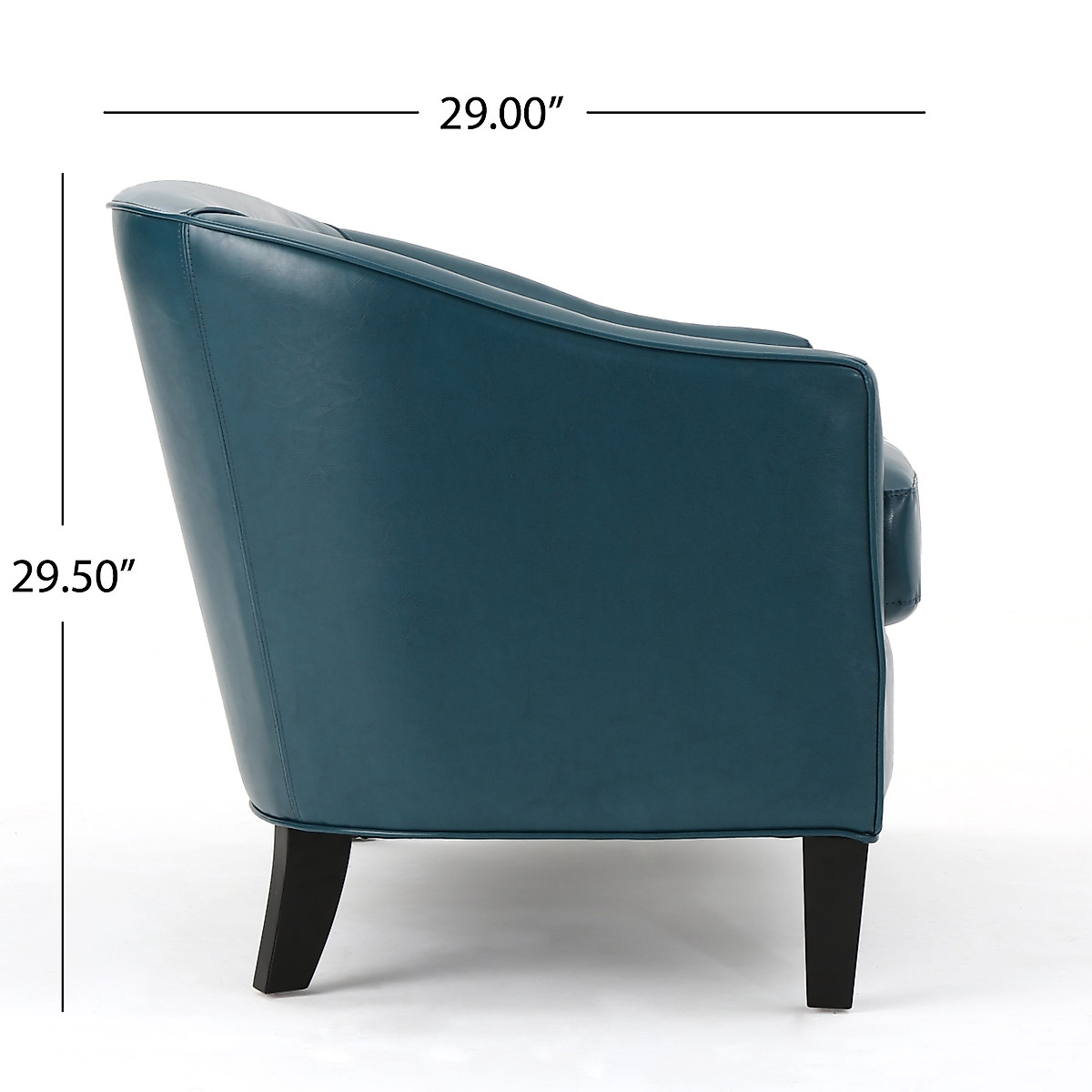 Christopher Knight Home Justine Leather Loveseat, Teal