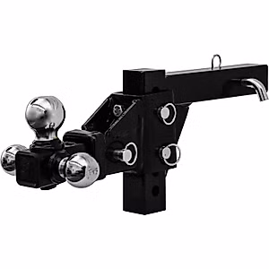 Buyers Products 1802225 Adjustable Tri-Ball Hitch Solid Shank with Chrome Balls