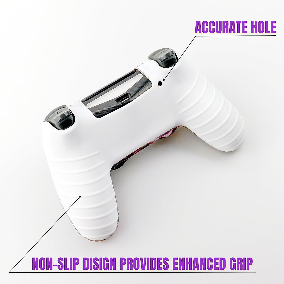 Skin for Ps4 Controller, Anti-Slip Silicone Shell Cover Case with 2pcs Thumb Grip Caps for PS4/ Slim/Pro Dualshock 4 Controller Wireless Gamepad (Lion Dance)