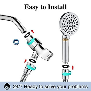 DOILIESE 6 Settings Filtered Shower Head with Handheld Shower Head Filter for Hard Water High Pressure