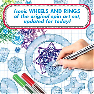 Spirograph Deluxe Set –Arts and Crafts, Kids Toys, Art Supplies, Craft Supplies, Drawing Kit, Spiral Art, Classic Gear Design Kit, Build-in Case, Pens, Design Sheet Included, Ages 8+