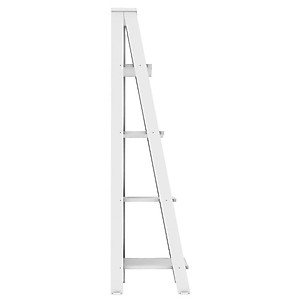 Pemberly Row 4-Shelf Wood Ladder Bookcase in White