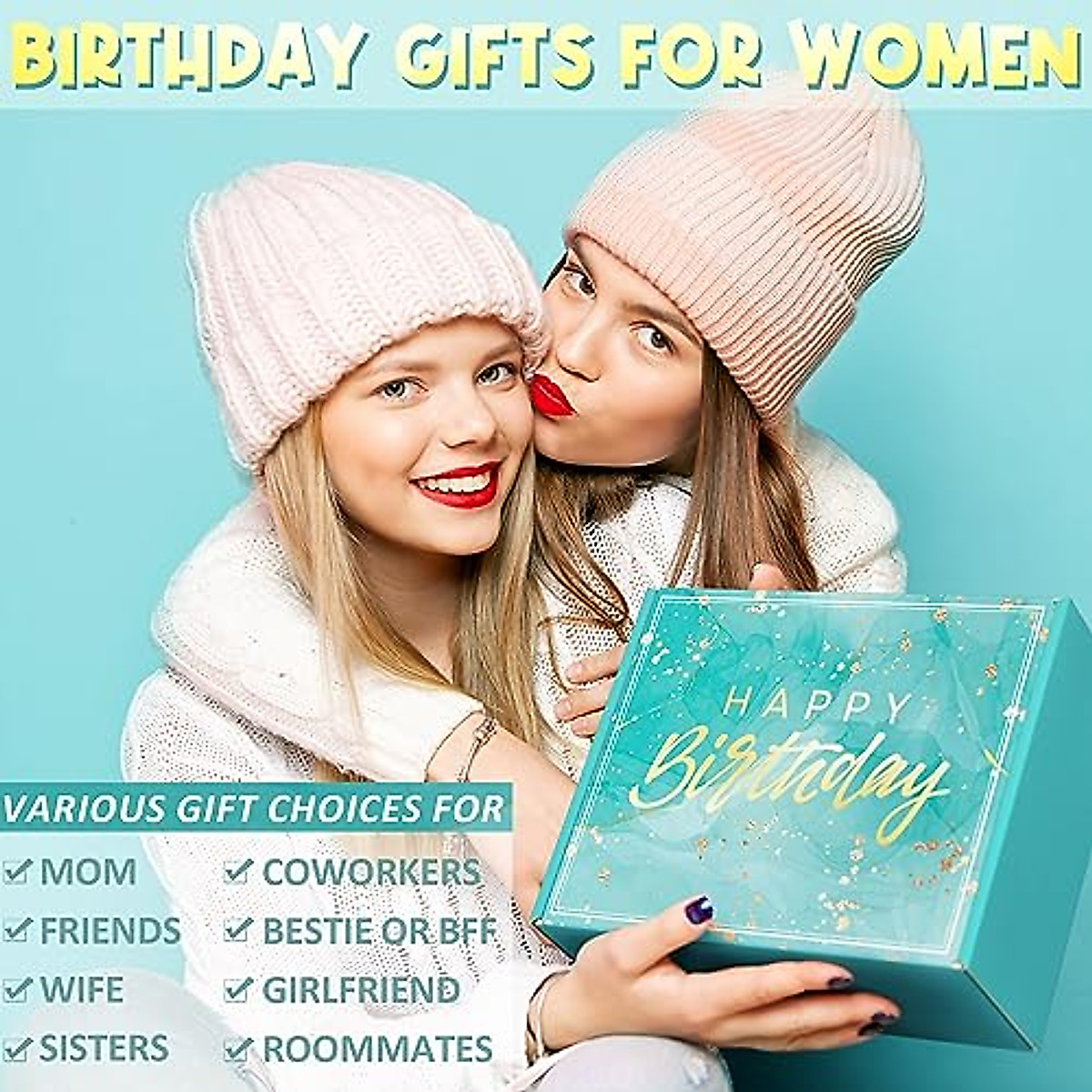 Birthday Gifts for Women Friendship, Ocean Relaxing Spa Gifts Basket Set for Women, Self Care Gifts Unique Happy Birthday Gifts Idea for Mom Her Best Friends Sister Wife Girlfriend Coworker Teacher