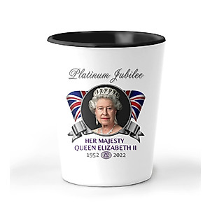 Cyber Hutt West Queen Elizabeth II Platinum Jubilee Shot Glass Commemorating 70 Years