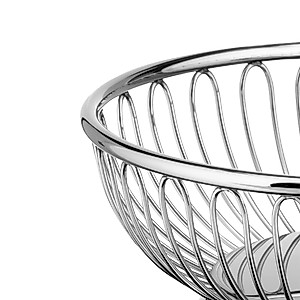 Alessi Round Wire Basket Silver, 6-Inch