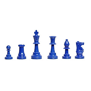 The House of Staunton Four Player Chess Set Combination - Single Weighted Regulation Colored Chess Pieces, Four Player Vinyl Chess Board