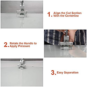 THINKWORK Glass Cutter Tool Kit, Tile Cutter Hand Tool, Easy Glide Glass & Tile Cutter DIY Home Kit（2 Blades & 4 Pads）