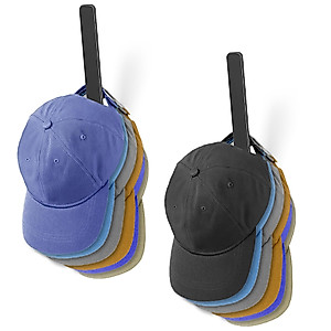 PEDORUBY Hat Rack for baseball caps, Strong Hat Hooks Wall Mount hat rack Ball Cap Holder. Multi-Purpose Hat Organizer for Hats, Clothes, Towels, 2 Pack Black