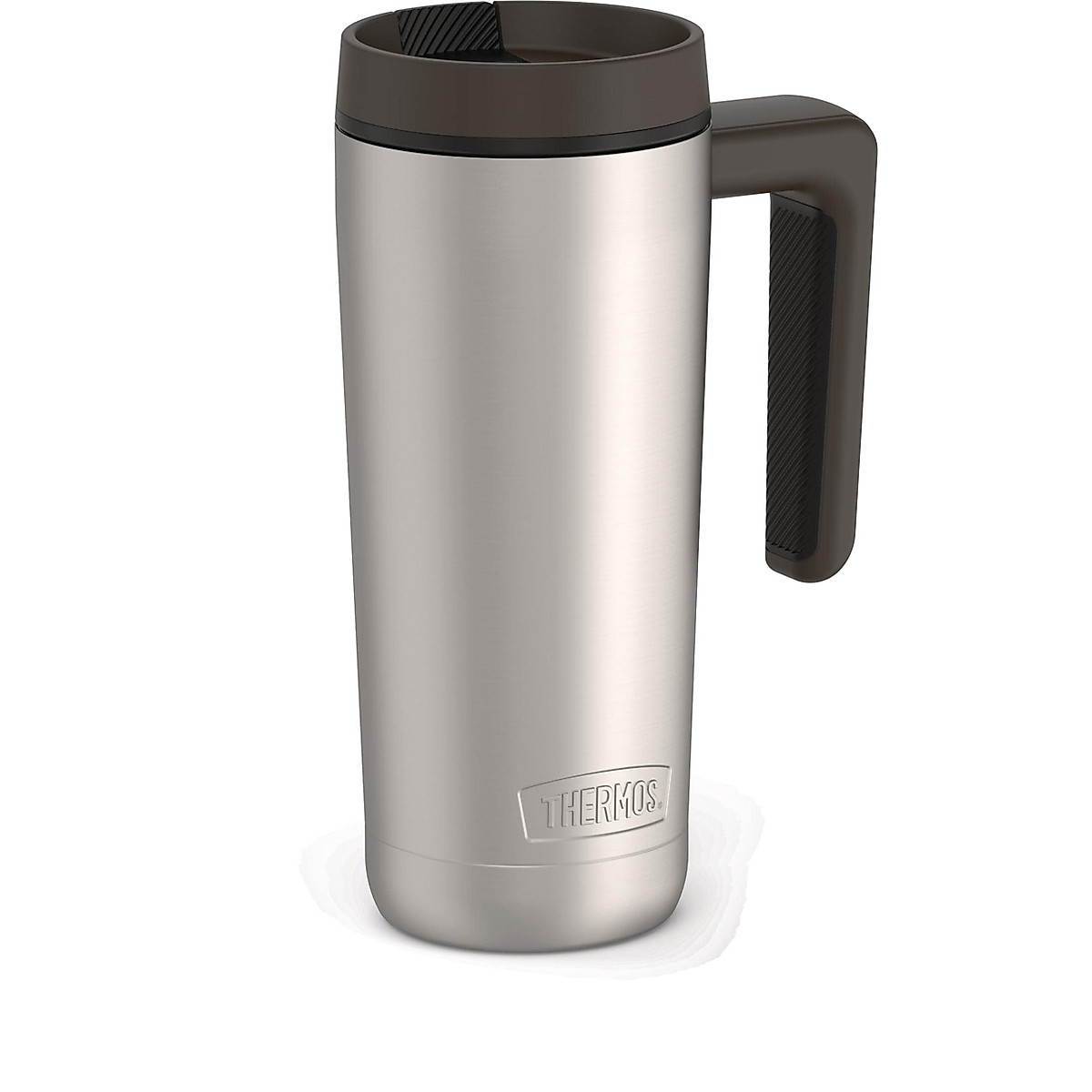 ALTA SERIES BY THERMOS Stainless Steel Mug 18 Ounce, Matte Steel/Espresso Black