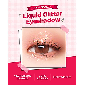 AMTS x True Beauty Makeup Edition - Some Love Makeup 3 Set (7colors Eyeshadows + Liquid Glitter + Lip stain tint) | Matte Shimmer Pearls Shades, Highly Pigmented, Pink Gold Set