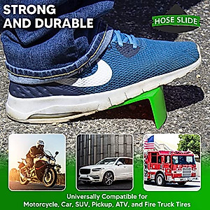 Hose Slide The Original Hose Wire Cable Guide | Prevents Snagging Under Tire | The Ultimate Car Detailing/Washing Tool (Mantis Green, 4 Pack)