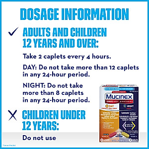 Mucinex Maximum Strength Sinus-Max (Day) Pressure, Pain & Cough & Nightshift (Night) Sinus Caplets, Fast Release, Powerful Multi-Symptom Relief, 40 caplets (24 Day time + 16 Night time) (Pack of 2)