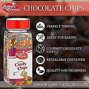 Rainbow Candy Coated Chocolate Chips - Dairy Free, Kosher - 10 oz. - Baker's Choice