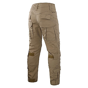 Dumajo Mens Combat Pants Military Tactical Long Pants,Work Uniform Camouflage Pants Khaki M
