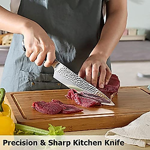 PAUDIN Chef Knife 8 Inch, Ultra Sharp Professional Chef Knife, High Carbon German Stainless Steel Kitchen Knives with Ergonomic ABS Handle, Kitchen Knife for Home & Restaurant