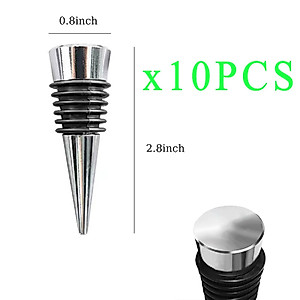 JOFAVIU 10 Pcs Resin Wine Bottle Stoppers Molds Set Accessories, Wine Stopper for Silicone Molds Epoxy Resin, Stopper Epoxy Resin Silicone Molds Set Kits (10 Metal Stoppers)
