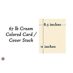 Cream Pastel Color Card Stock Paper, 67lb Cover Medium Weight Cardstock, for Arts & Crafts, Coloring, Announcements, Stationary Printing at School, Office, Home | 8.5 x 11 | 50 Sheets Per Pack