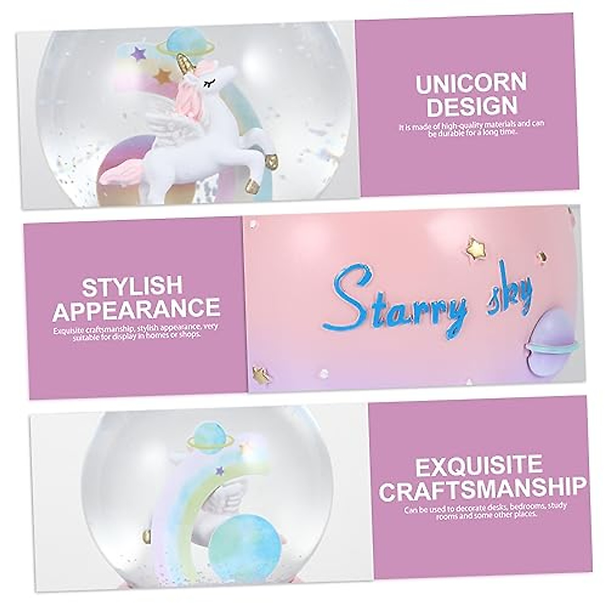 NOLITOY Animal Crystal Ball 3pcs Home Musical Girls Up Gift Day Music Cartoon Holiday Adornment Decoration Lamp New Valentines Light Birthday Tabletop Xcm Collectible Resin Water Year