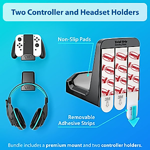 TotalMount for Nintendo Switch – Mounts Nintendo Switch on Wall Near TV – Compatible with All Models (Premium Black and Gray Kit)