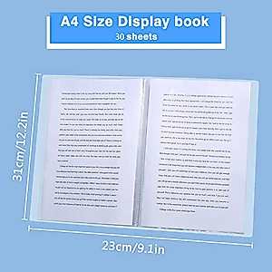 4 Pack A4 Presentation Book,Binder with Plastic Sleeves,30 Pockets Presentation Book with Sheet Protectors,Portfolio Folder Display Book for School,Office