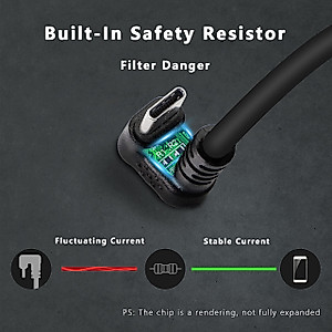 GELRHONR Micro USB Cable U Shape,180 Degree Angle USB 5 Pin Nylon Braided Fast Data Sync Charging Cord USB A to USB B Fast Charger Wire for Most Micro USB Devices - Black 4.9Ft/1.5M