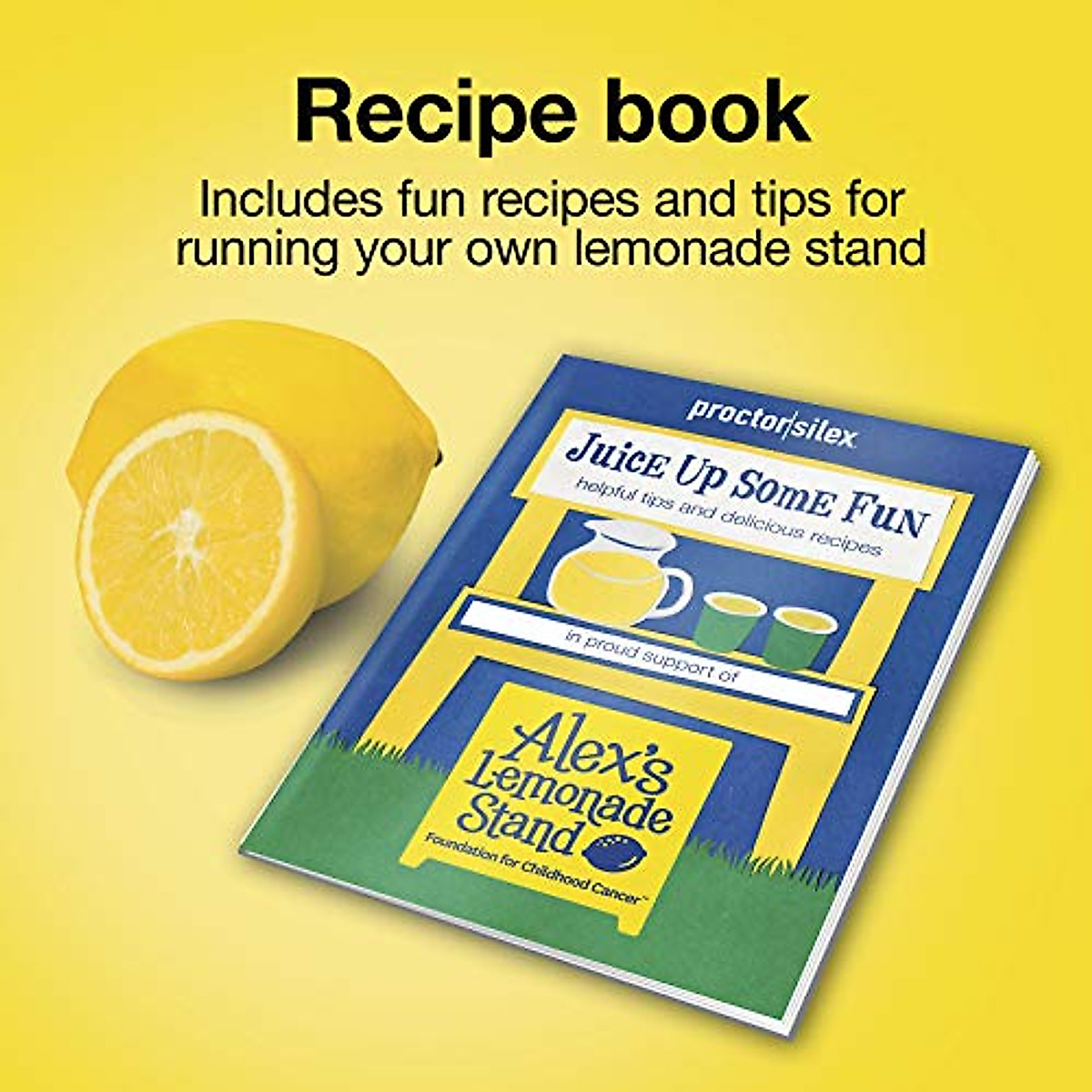 Proctor Silex Alex's Lemonade Stand Citrus Juicer Machine and Squeezer (66331), 34 Oz, Yellow