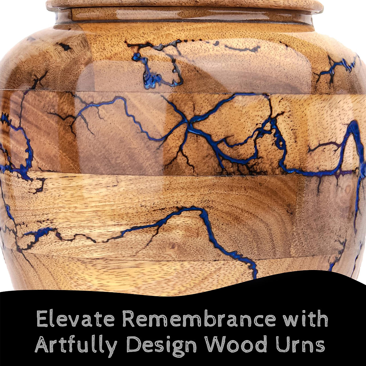 Displayex India Handmade Lightning Urns for Human Ashes Adult Male Female - Dog Cat Pet Memorial Urn, Urn for Ashes for Men Women, Burial Urns for Cremated Remains, Decorative Urns Keepsake Box