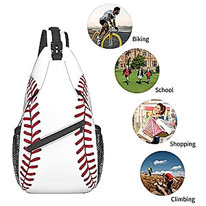 Baseball Chest Sling Bag Casual For Women Men Crossbody Sling Backpack Shoulder Bag For Travel Hiking Gym