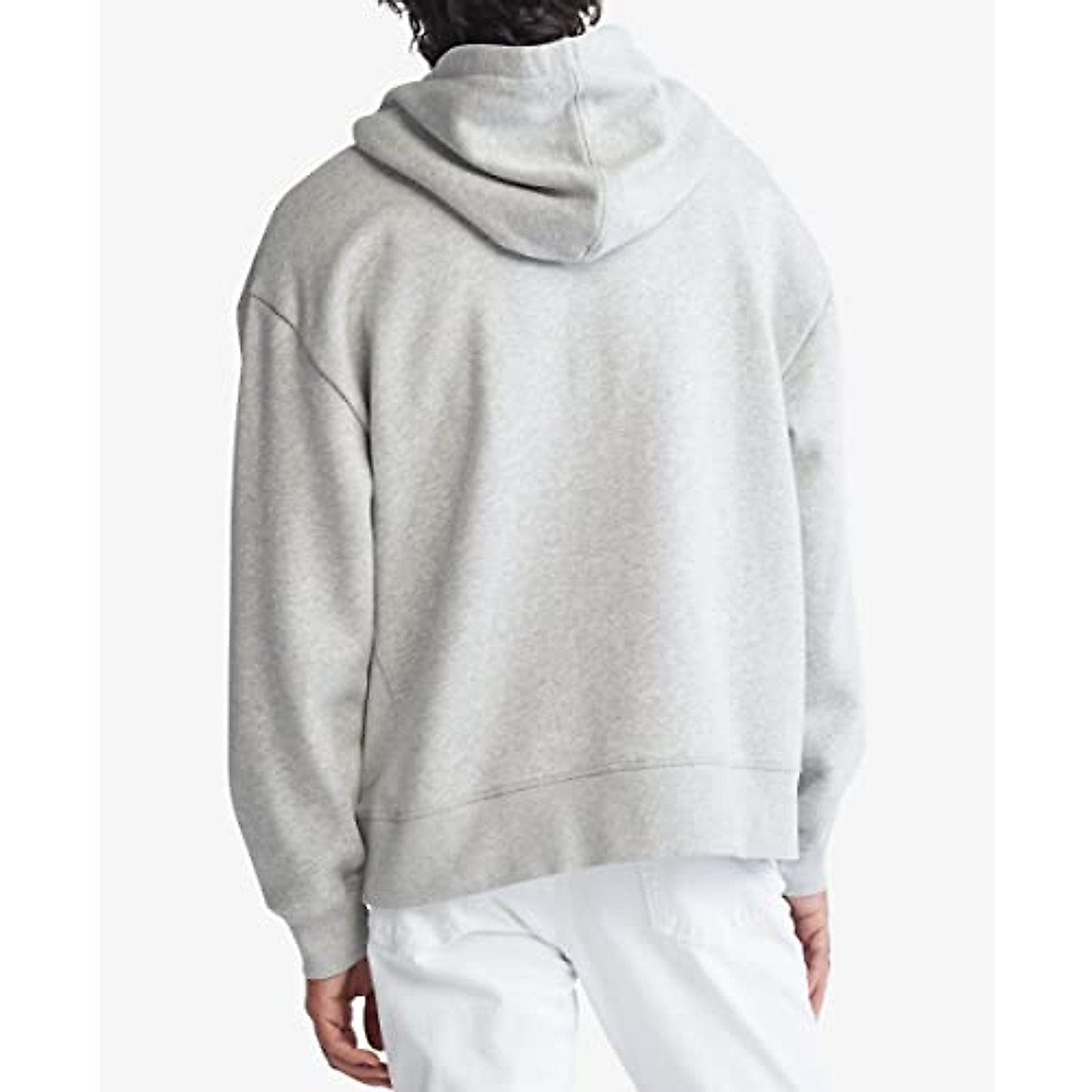 Calvin Klein Men's Relaxed Fit Archive Logo Fleece Full Zip Hoodie, Heroic Grey Heather, Large